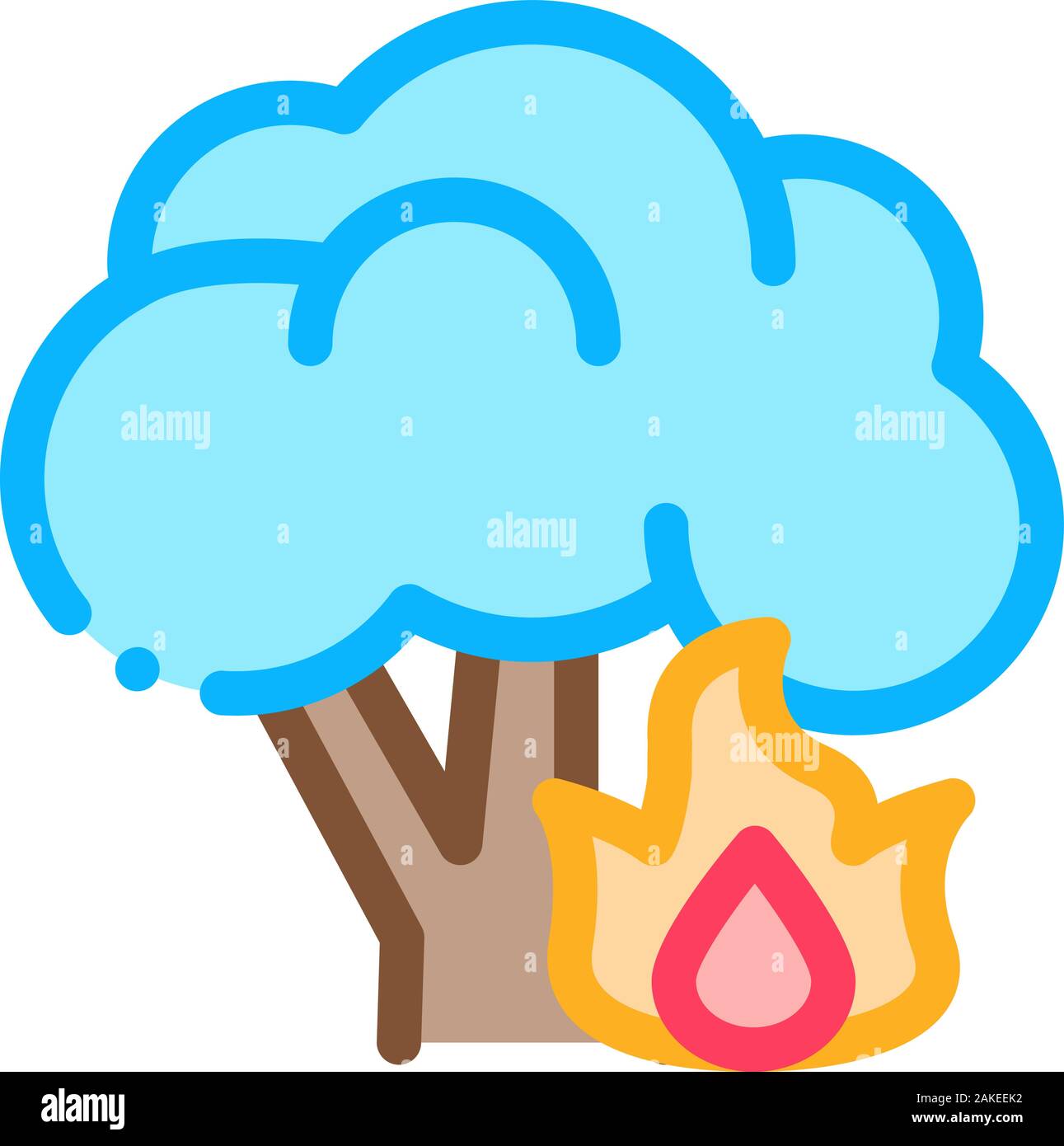 Fire Burning Tree Icon Outline Illustration Stock Vector Image & Art ...