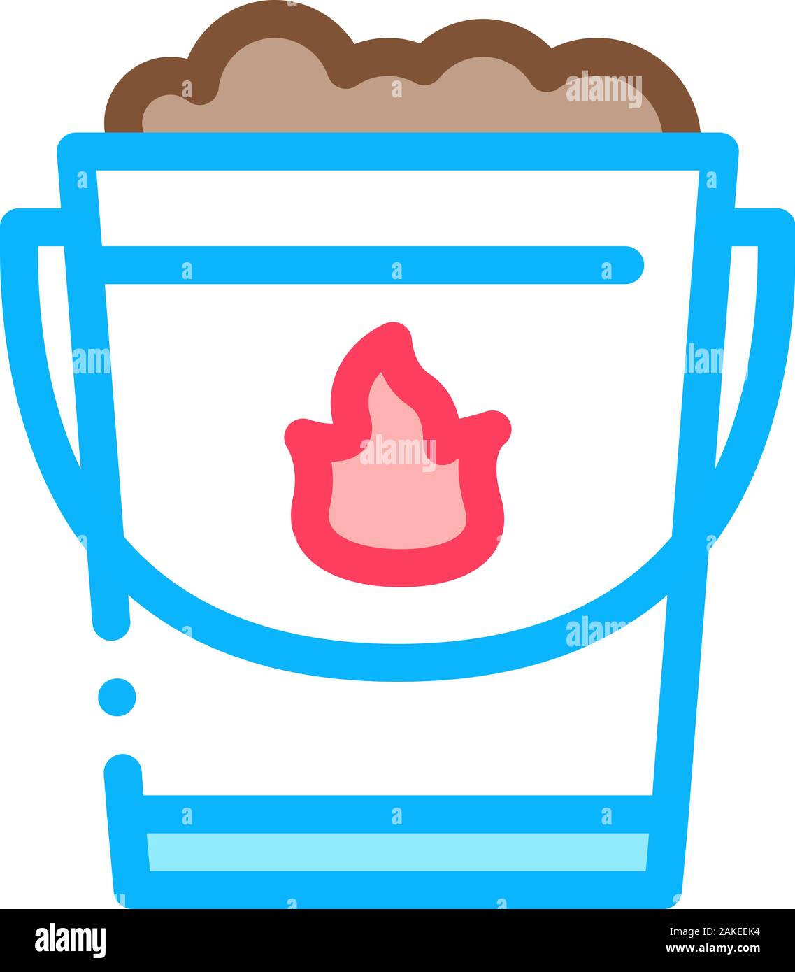 Fire Bucket With Sand Icon Outline Illustration Stock Vector Image ...