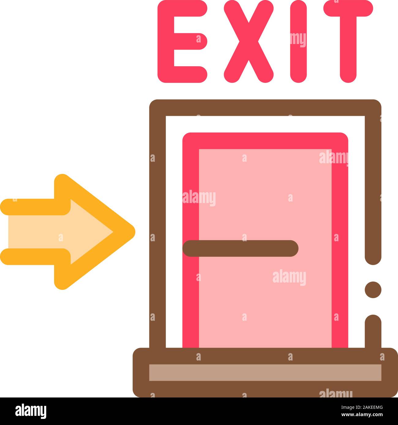 Fire-escape Exit Door Icon Outline Illustration Stock Vector Image ...