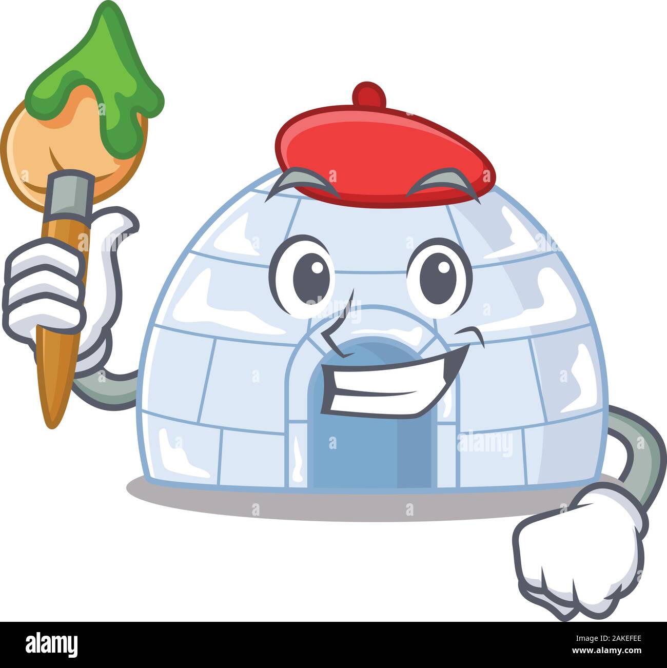 Cartoon character of igloo Artist with a brush Stock Vector Image & Art ...