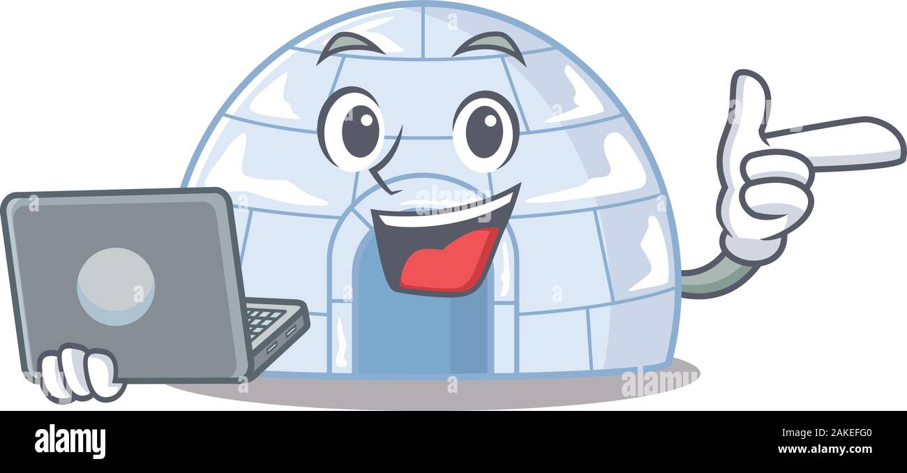 Smart character of igloo working with laptop Stock Vector Image & Art ...