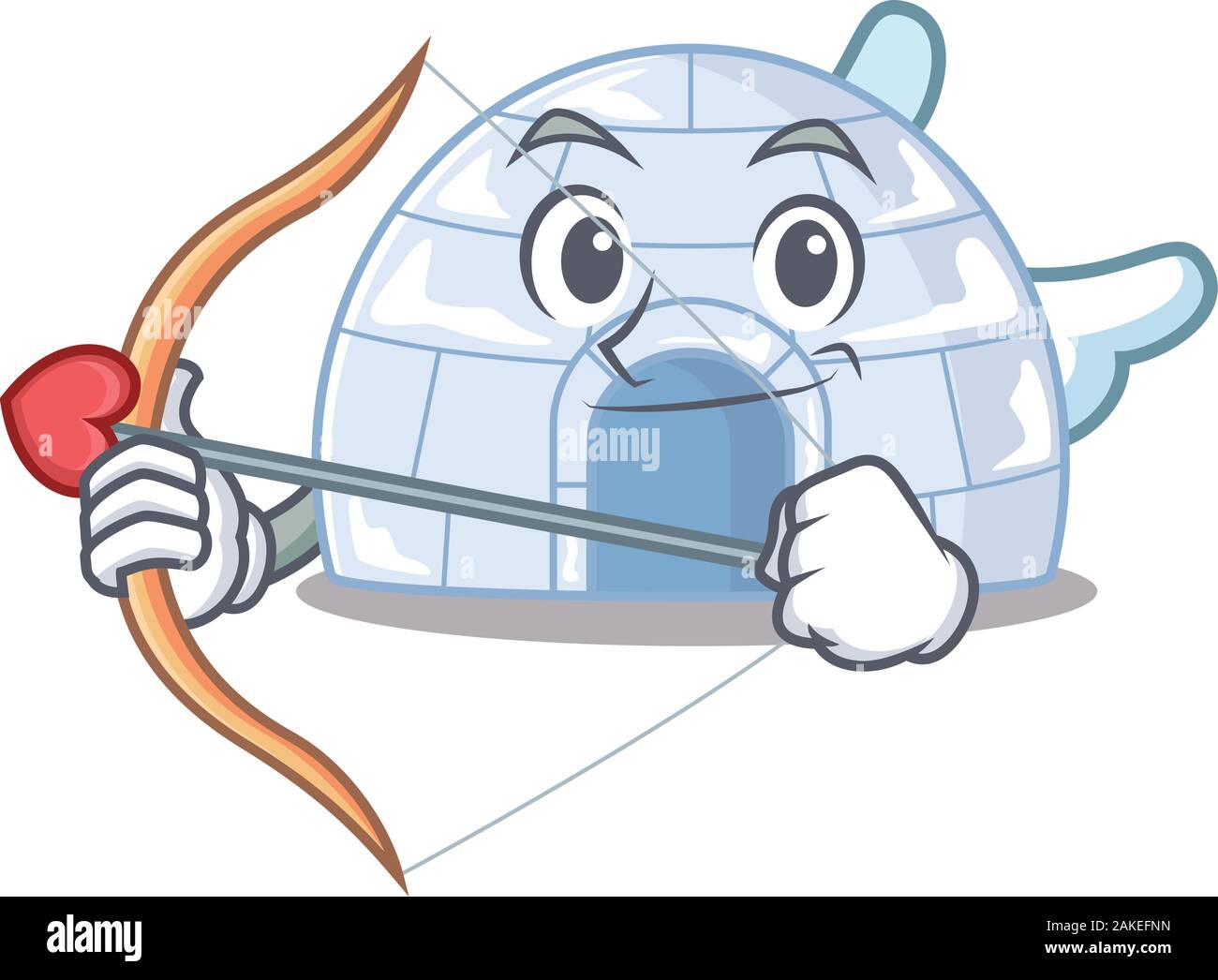 Romantic igloo Cupid cartoon character with arrow and wings Stock ...