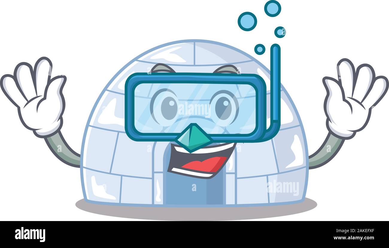 cartoon character of igloo wearing Diving glasses Stock Vector Image ...