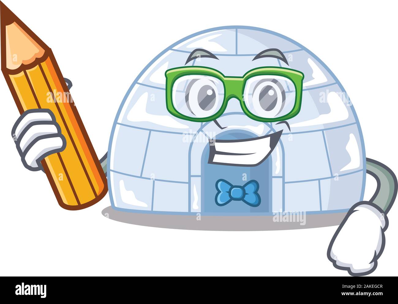 A picture of Student igloo character holding pencil Stock Vector Image ...