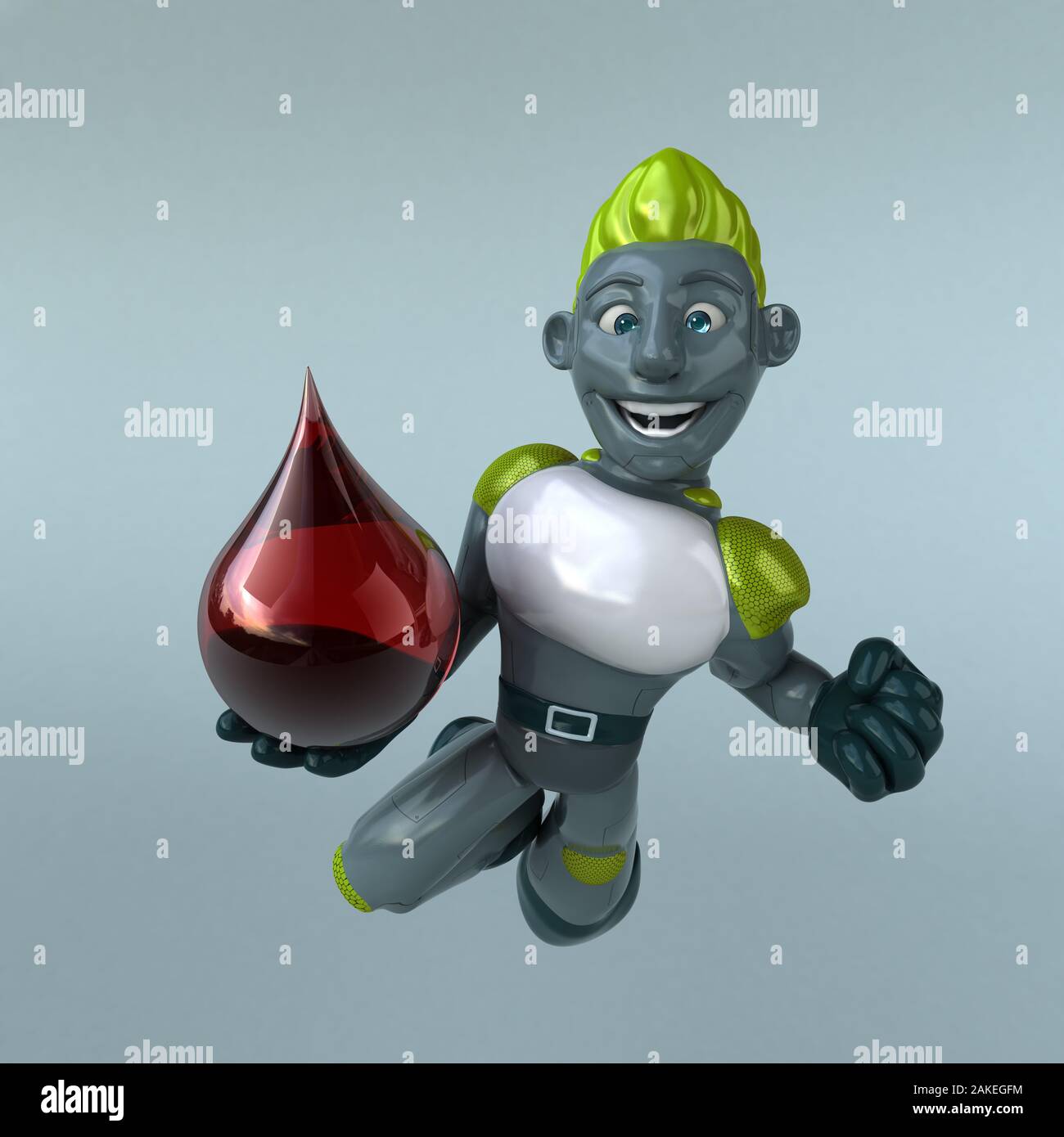 Green Robot - 3D Illustration Stock Photo - Alamy