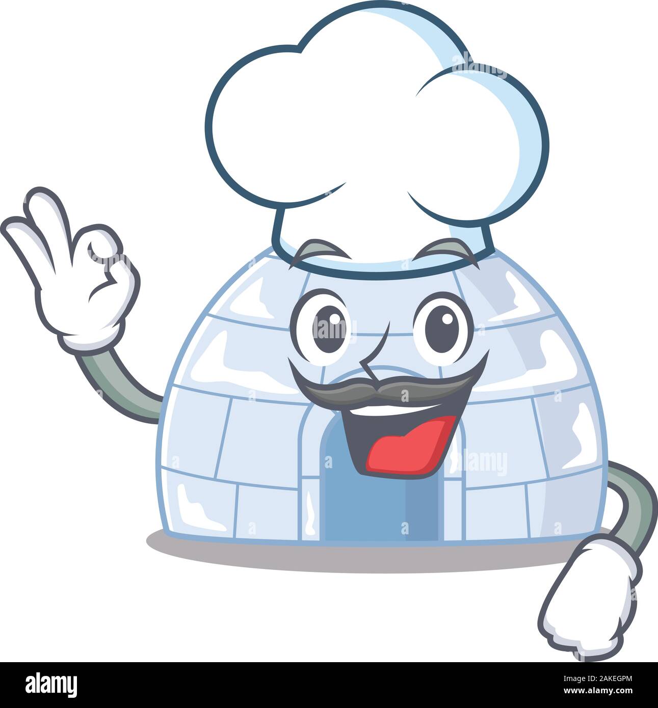 Igloo cartoon character wearing costume of chef and white hat Stock ...