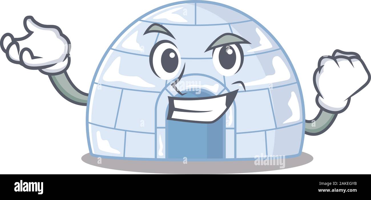 Happy confident Successful igloo cartoon character style Stock Vector ...