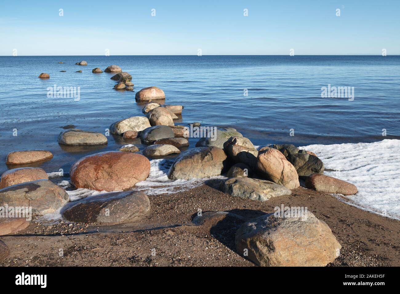 Natural stone breakwater on Baltic sea Stock Photo - Alamy