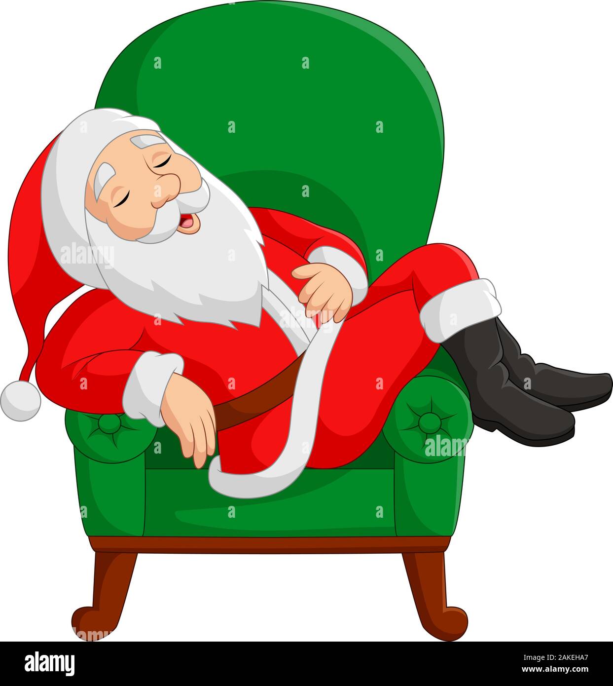 Cartoon santa claus sleeping on armchair Stock Vector Image & Art - Alamy