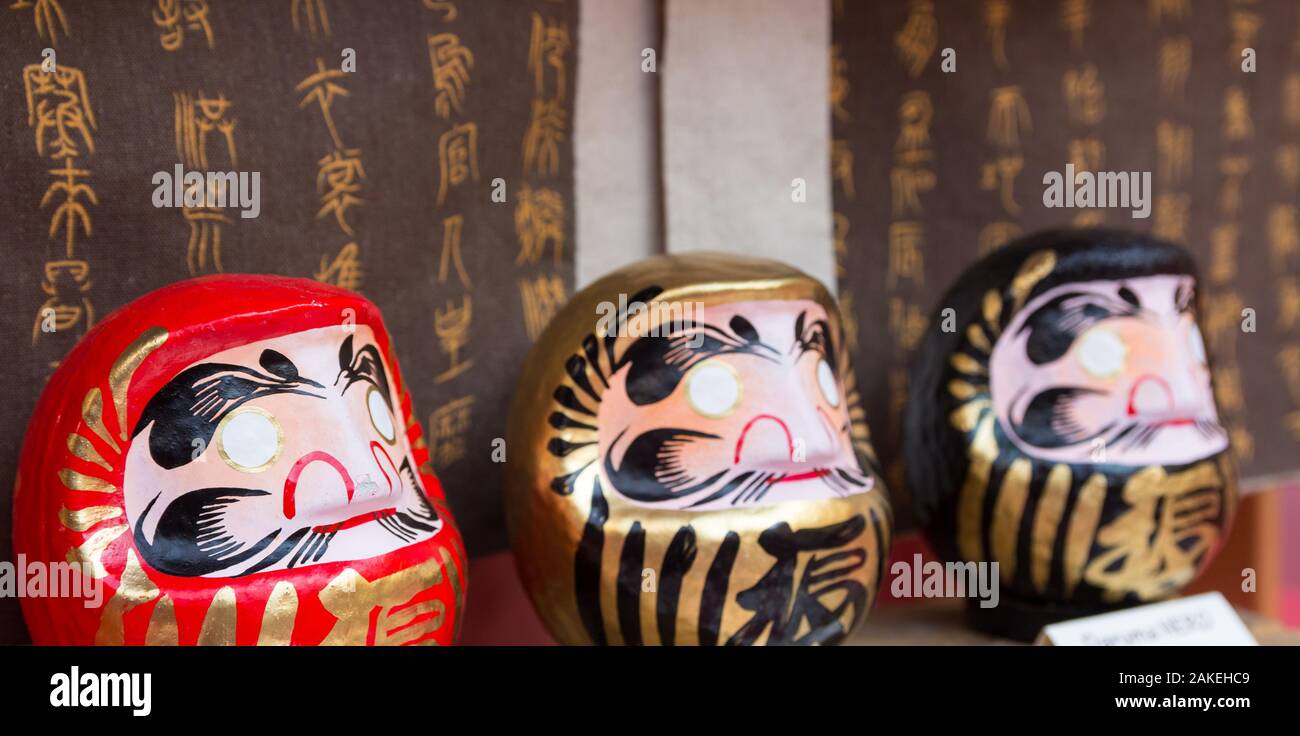 The beautiful daruma dolls in Japan - Traditional japanese dolls Stock ...