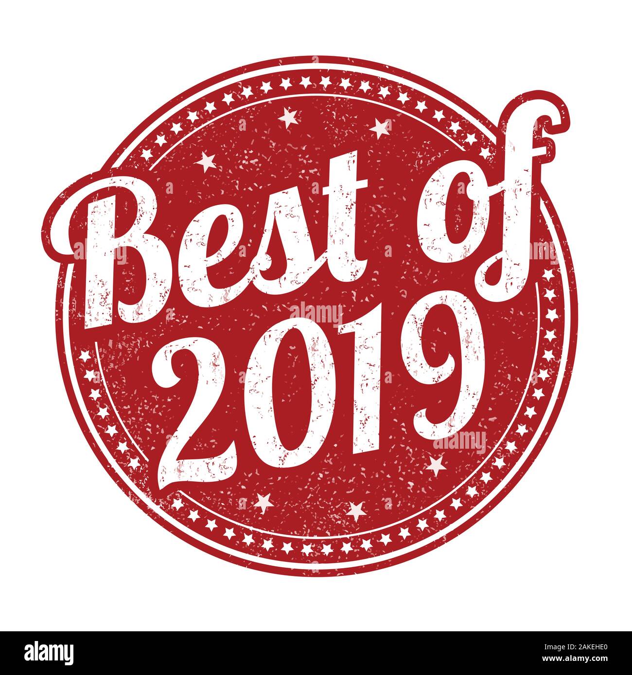 Best of 2019 sign or stamp on white background, vector illustration ...