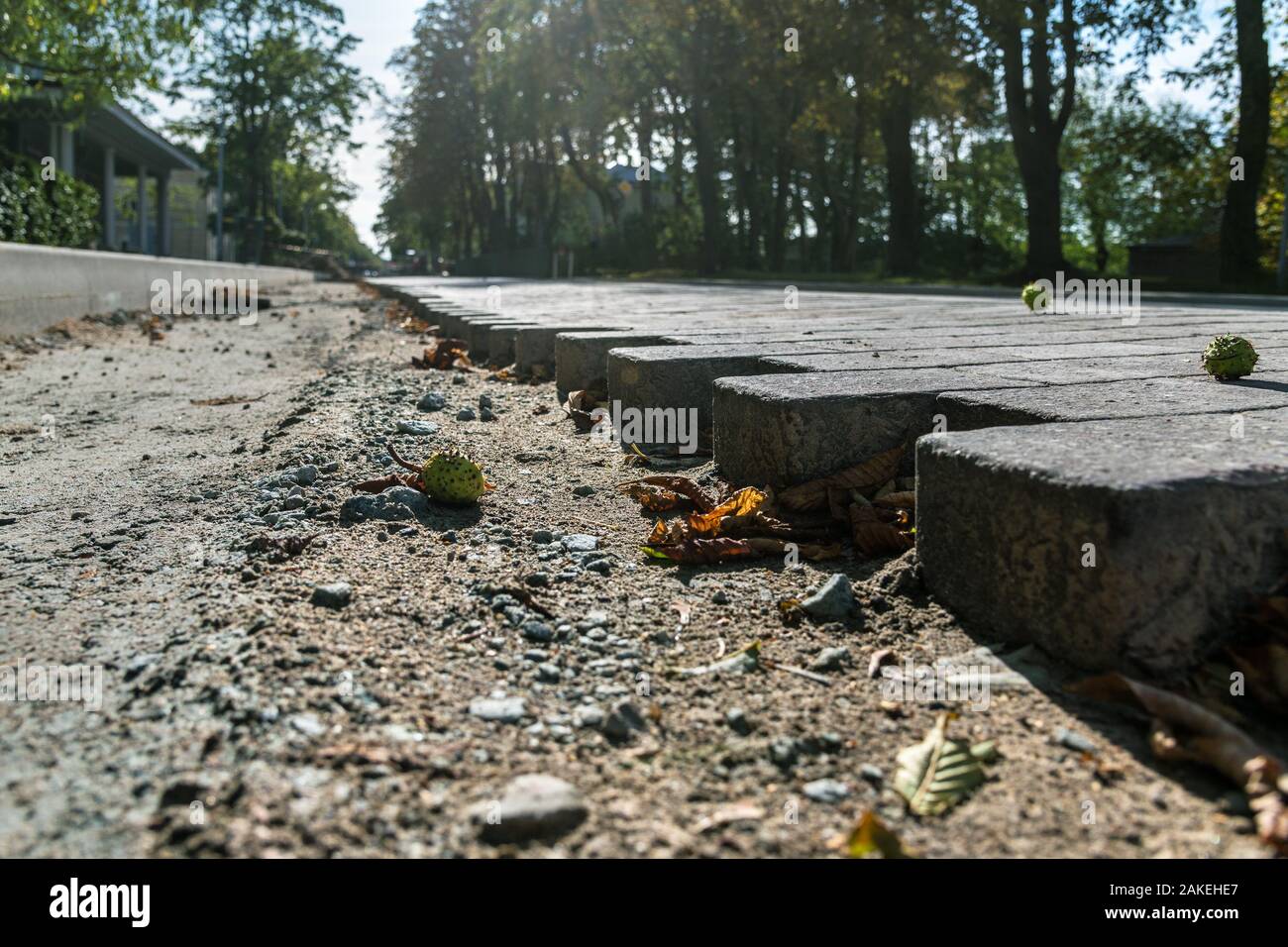Road construction in small city Stock Photo - Alamy
