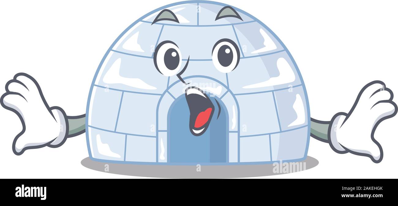 Igloo cartoon character design on a surprised gesture Stock Vector ...