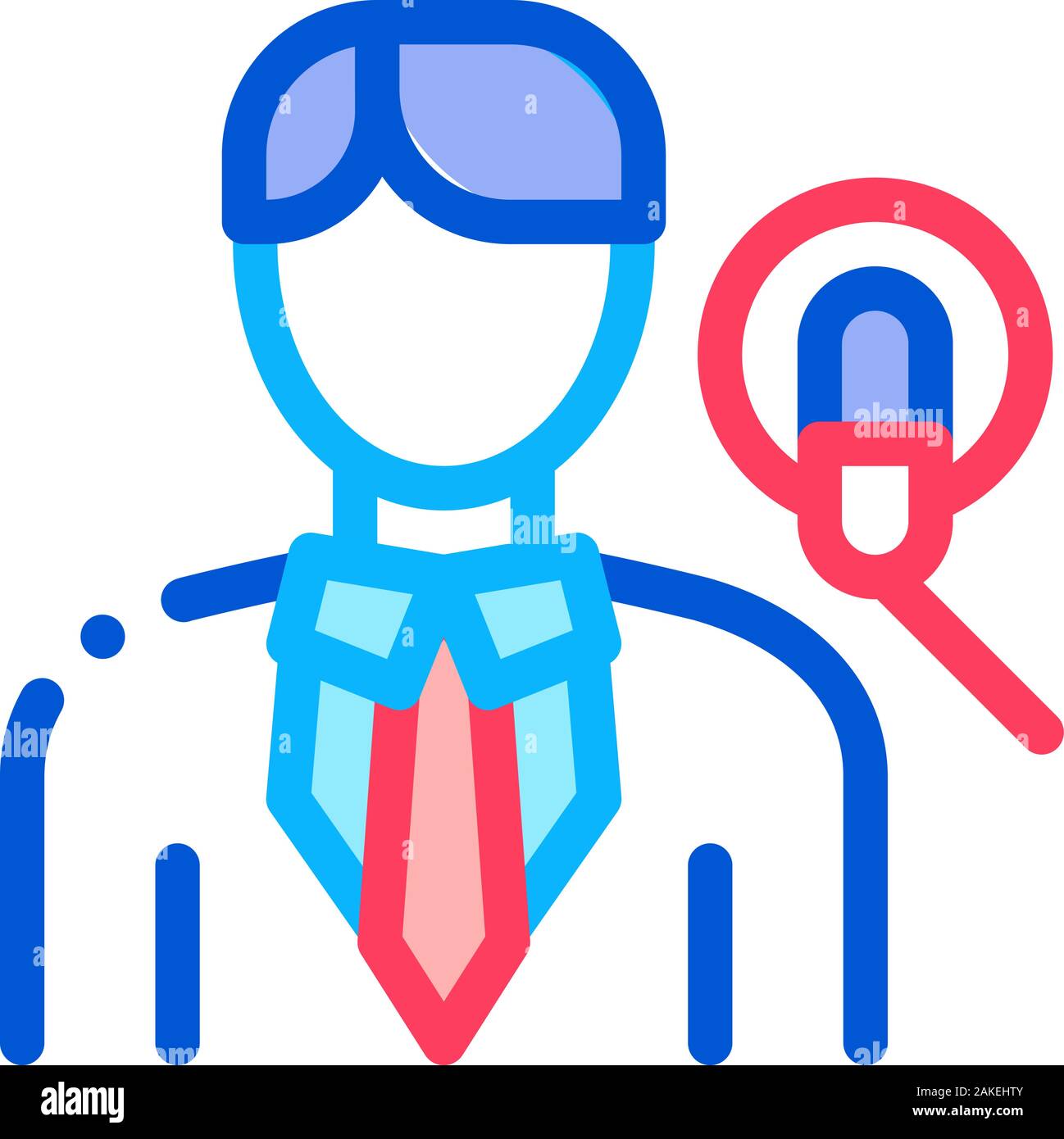 Man Host With Microphone Icon Outline Illustration Stock Vector Image ...