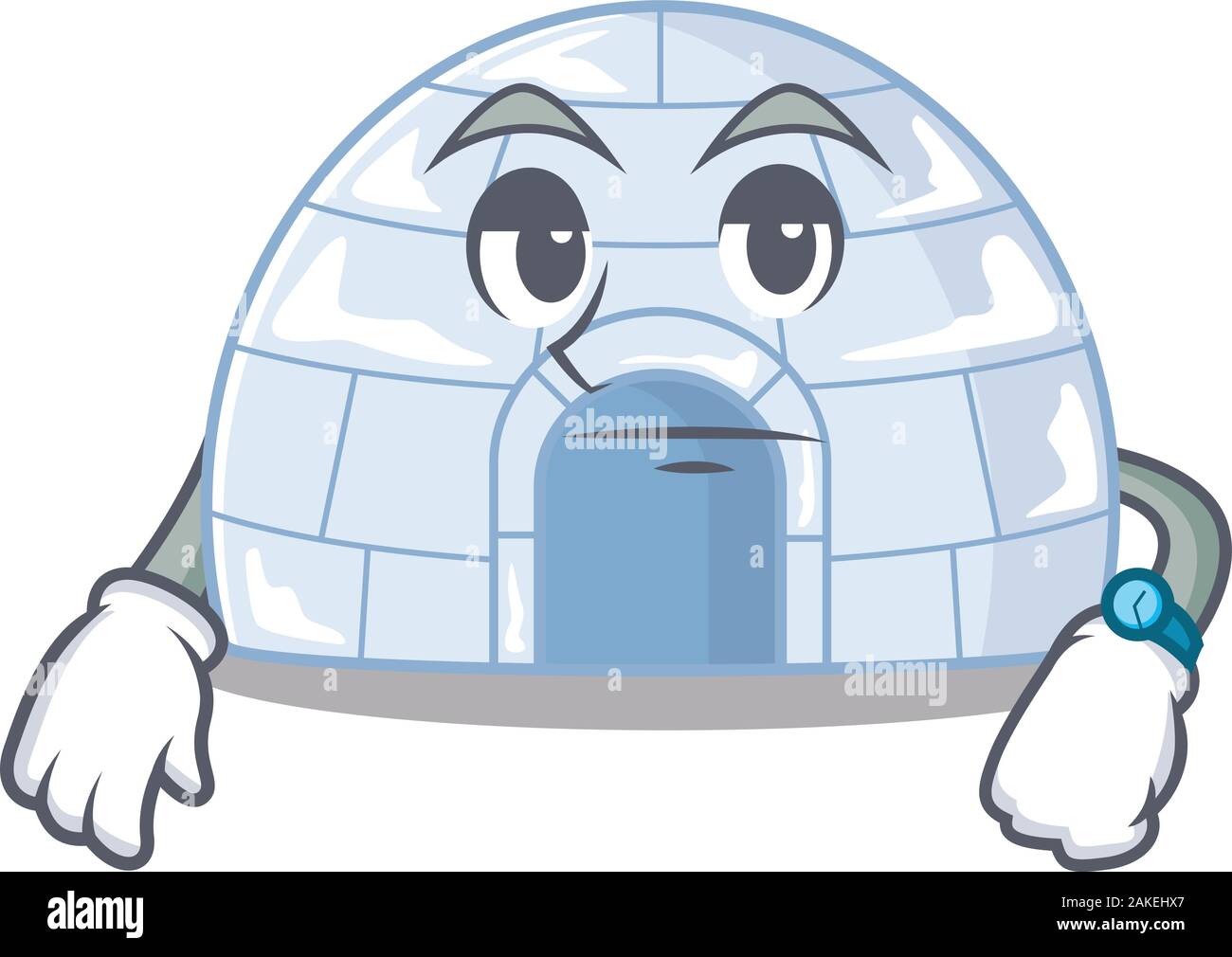 cartoon character design of igloo on a waiting gesture Stock Vector ...