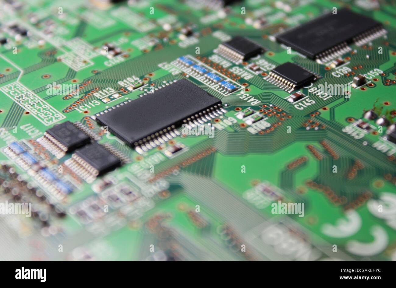 Closeup of electronic circuit board or PCB printed circuit board Stock ...
