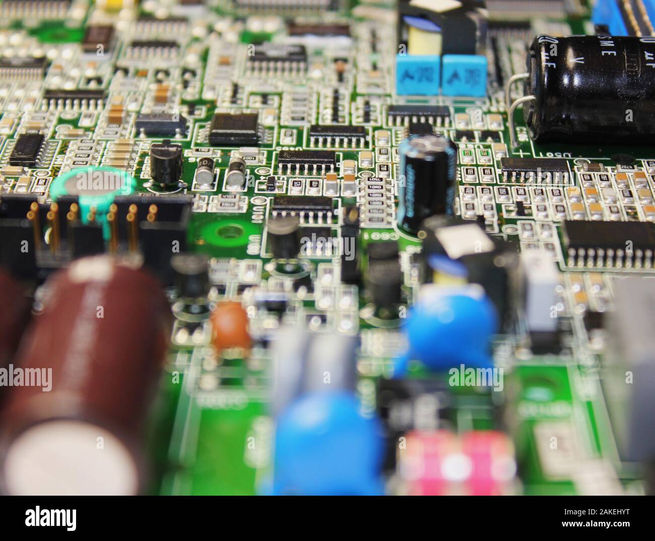 Closeup of electronic circuit board or PCB printed circuit board Stock ...