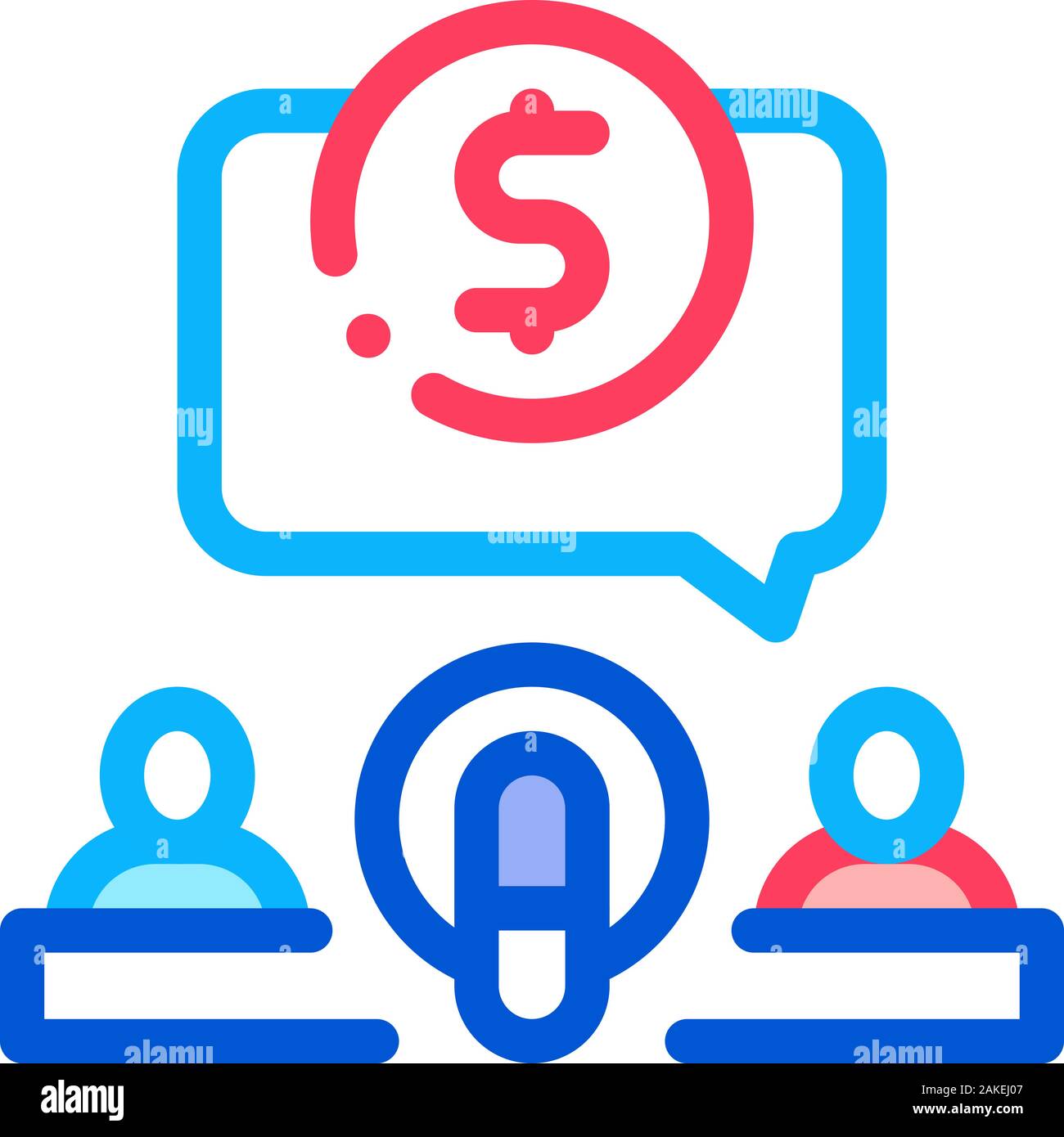Hosts Microphone Dollar Icon Outline Illustration Stock Vector Image ...
