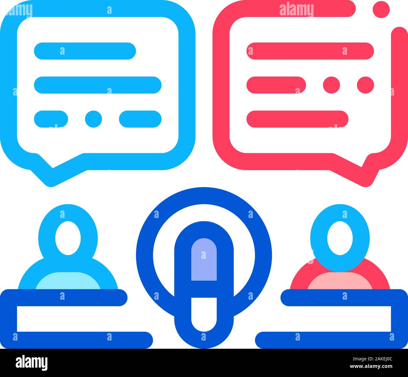 Hosts Talk In Microphone Icon Outline Illustration Stock Vector Image ...