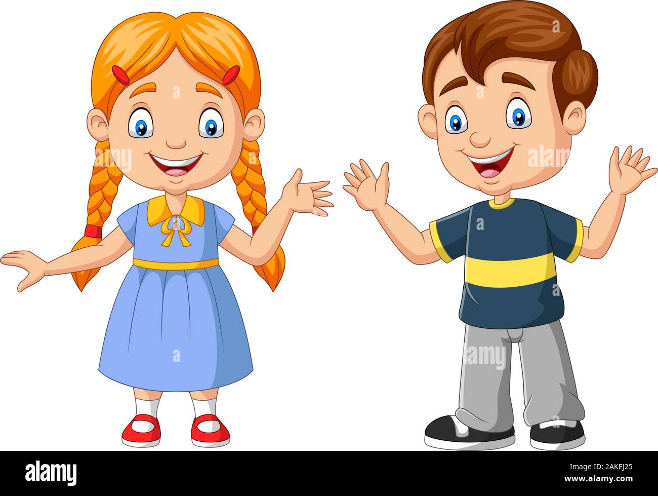 Happy boy and girl cartoon Stock Vector Image & Art - Alamy