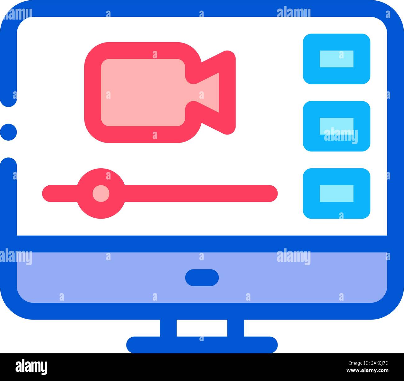 Video Player On Screen Icon Outline Illustration Stock Vector Image ...