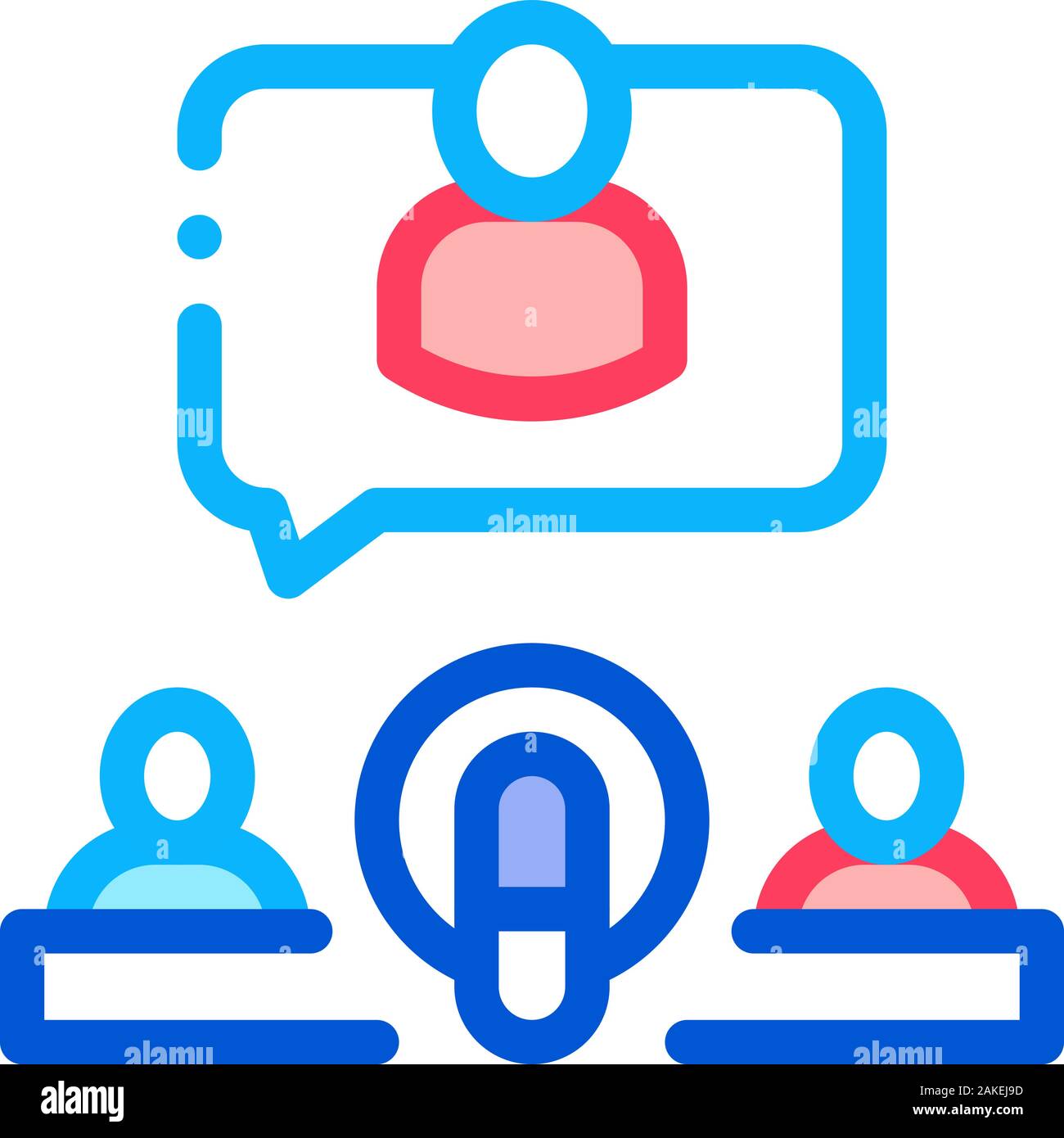 Microphone And Hosts Icon Outline Illustration Stock Vector Image & Art ...