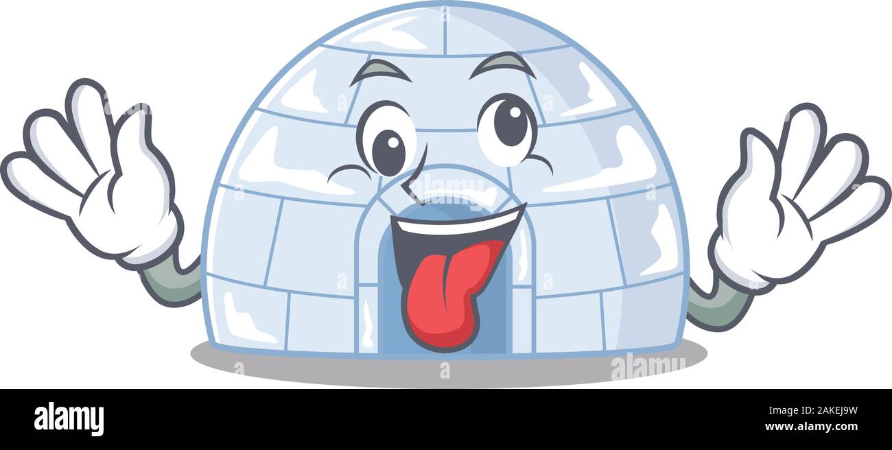Igloo Cartoon character style with a crazy face Stock Vector Image ...