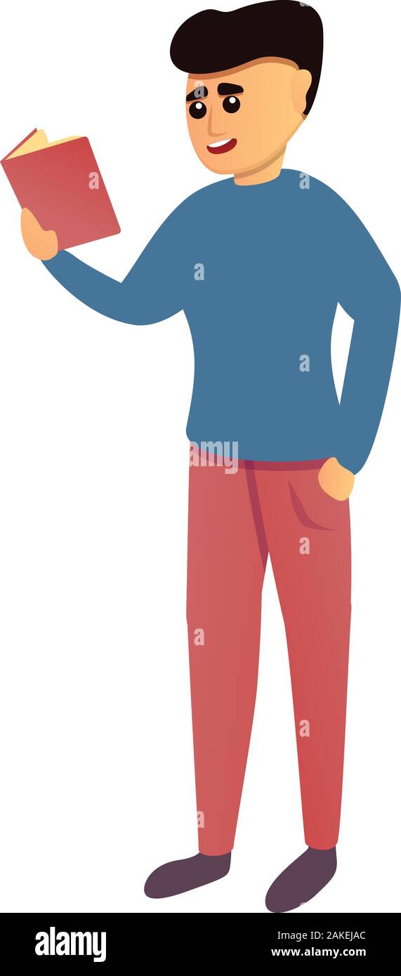 Student preparing for exams icon. Cartoon of student preparing for ...