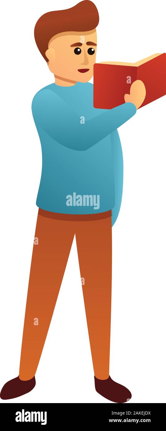 Man learning time icon. Cartoon of man learning time vector icon for ...