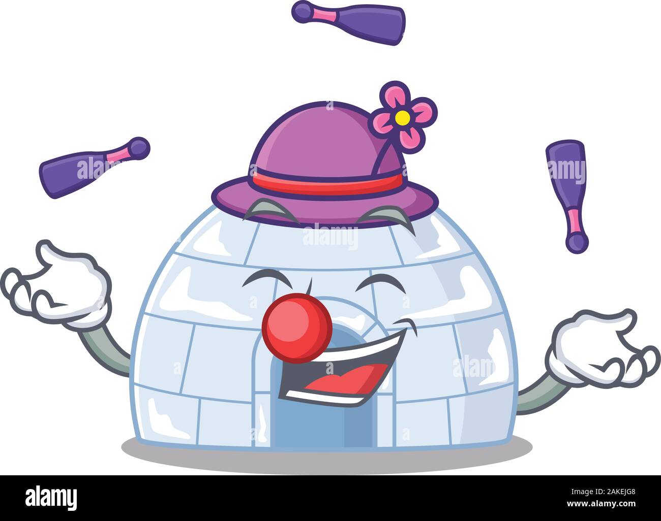 Smart igloo cartoon character design playing Juggling Stock Vector ...