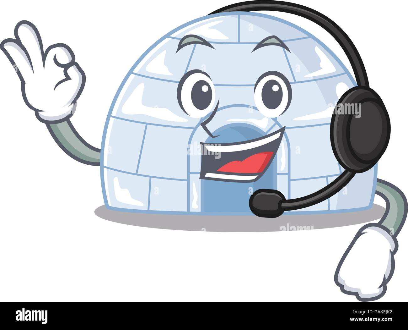 Smiley igloo cartoon character design wearing headphone Stock Vector ...