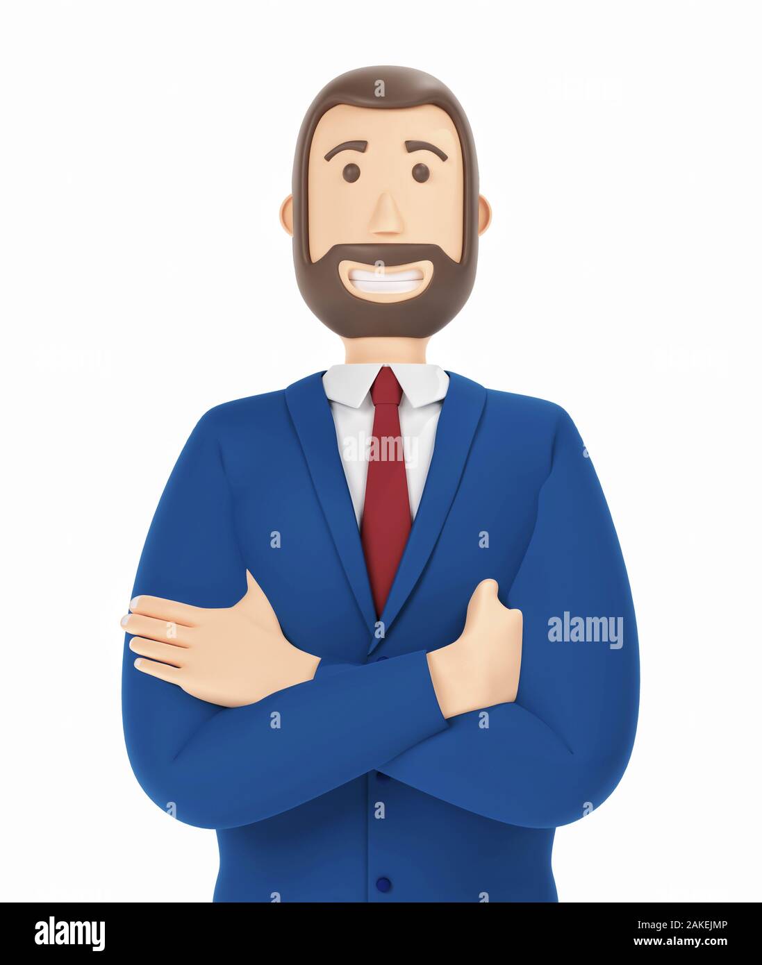 Young businessman with a beard. Cartoon character, businessman in suit ...