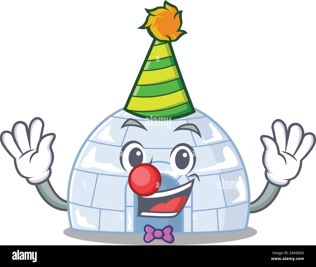 Funny Clown igloo cartoon character mascot design Stock Vector Image ...