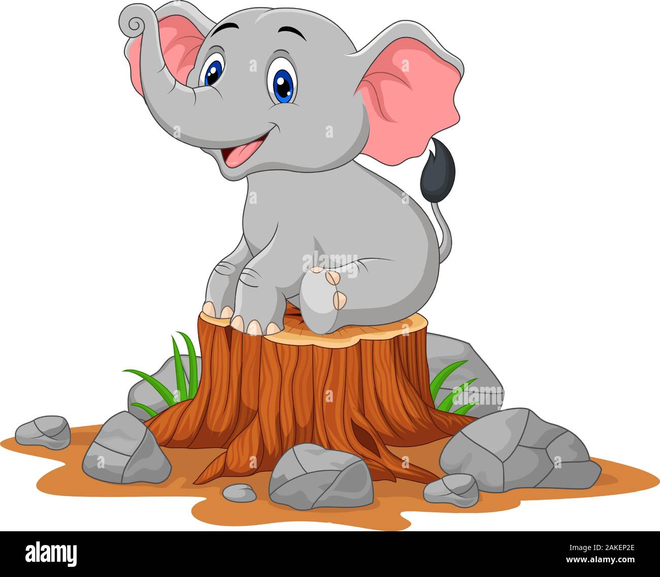 Elephant sitting rock Stock Vector Images - Alamy