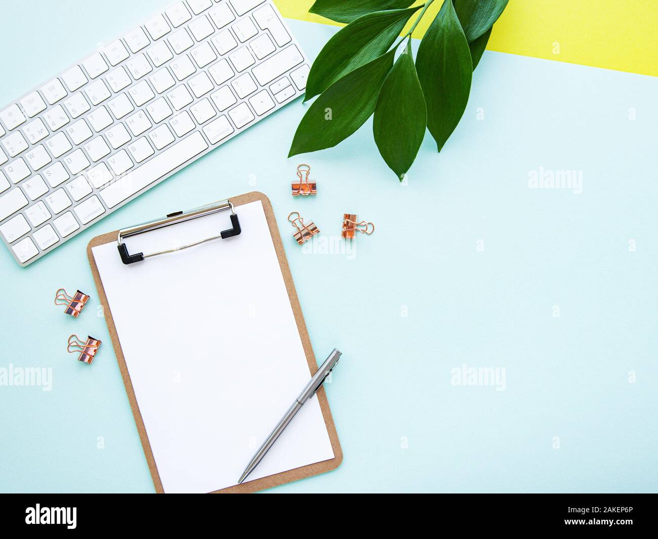Office Desk Working Space Flat Lay Top View Mockup Photo Of Working Space With Keyboard And