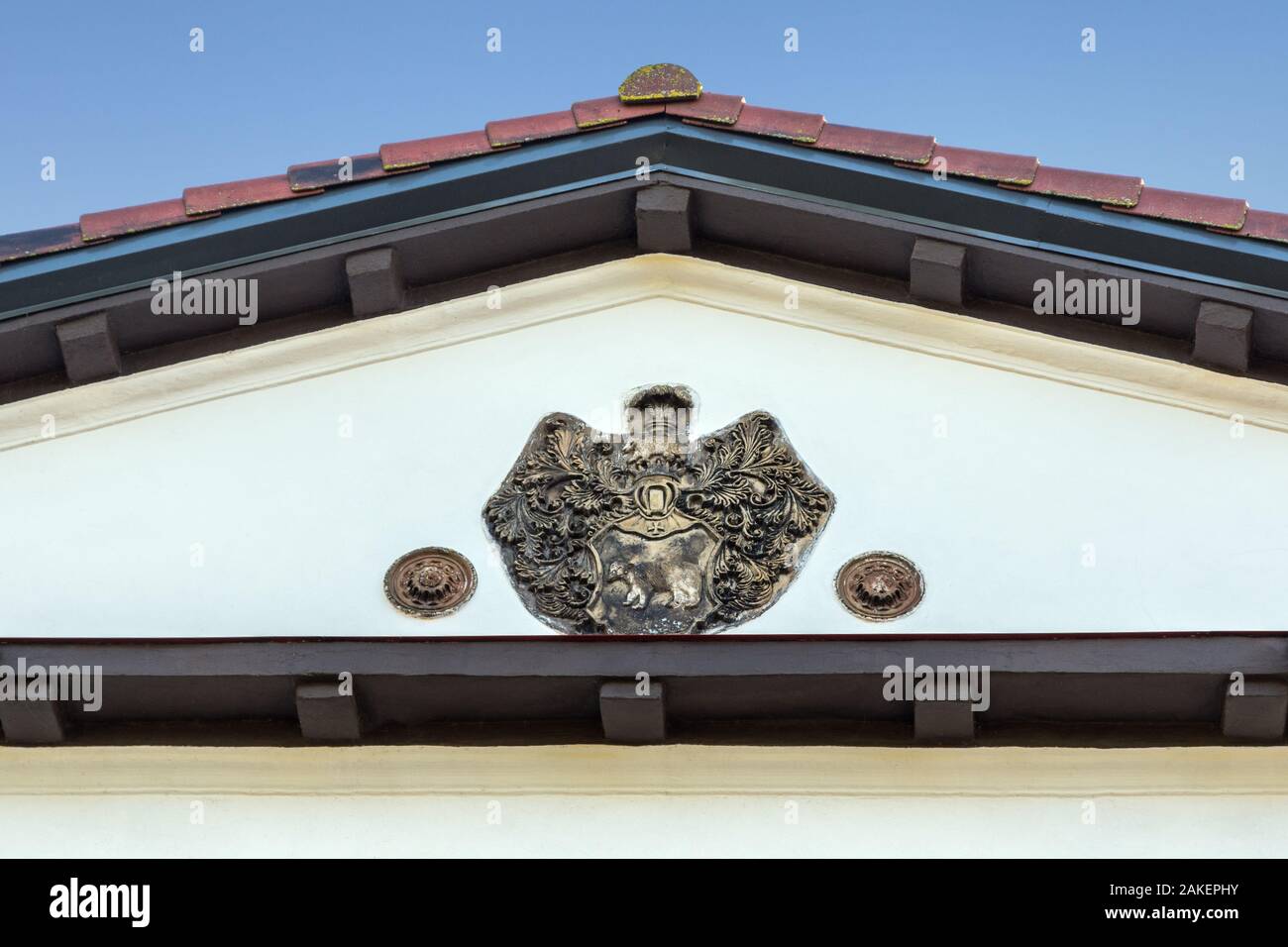 Coat of arms on a manor house wall Stock Photo - Alamy