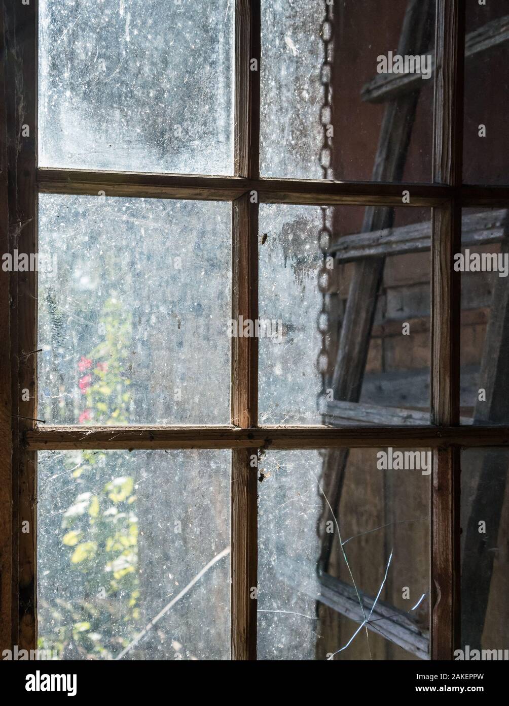 Surface of old barn window Stock Photo - Alamy