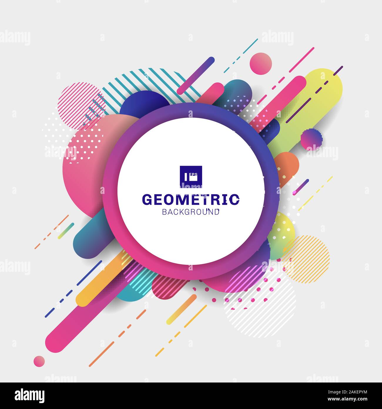 Abstract colorful geometric pattern composition rounded line shapes ...