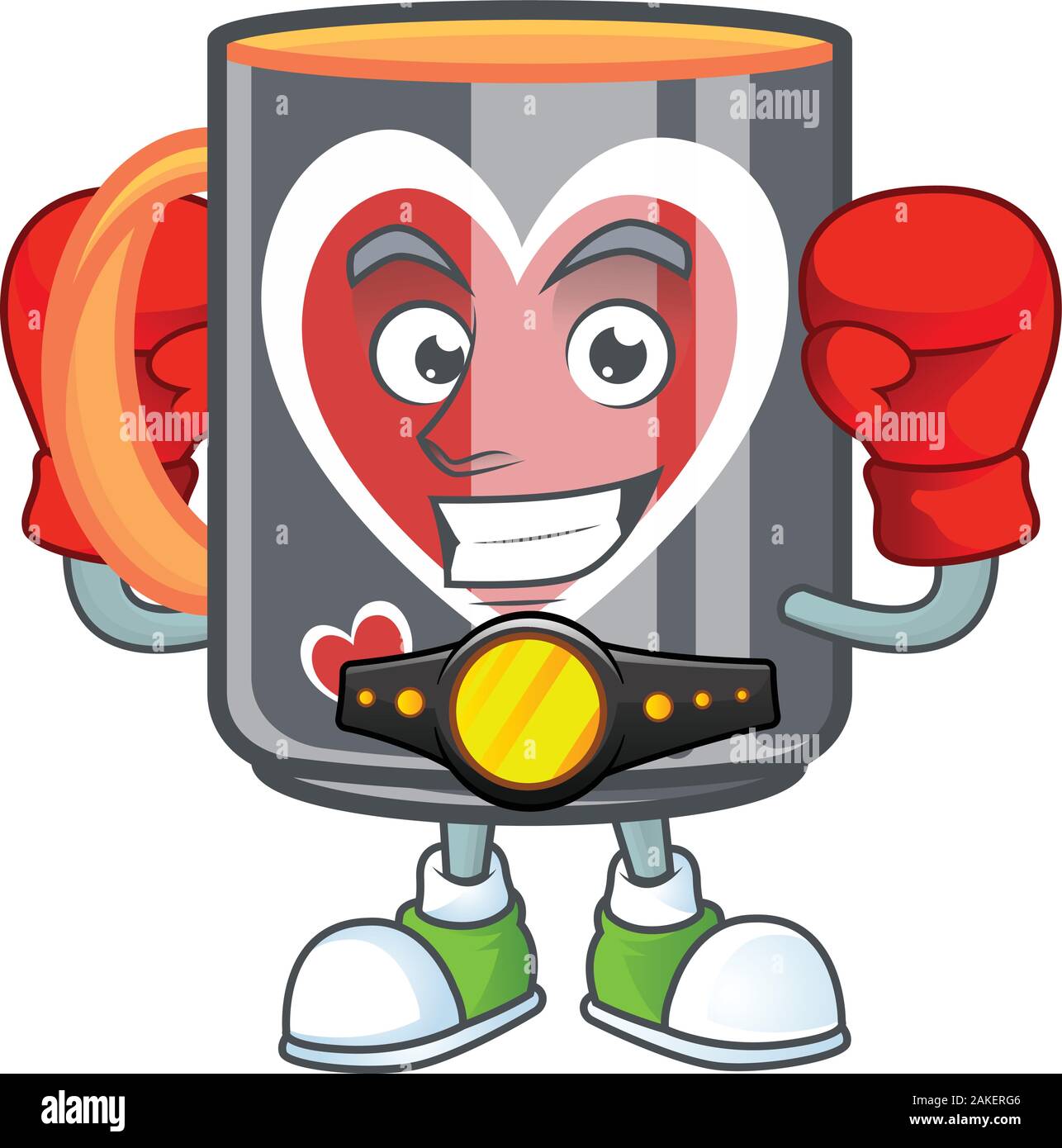 Happy Face Boxing mug love cartoon character design Stock Vector Image ...