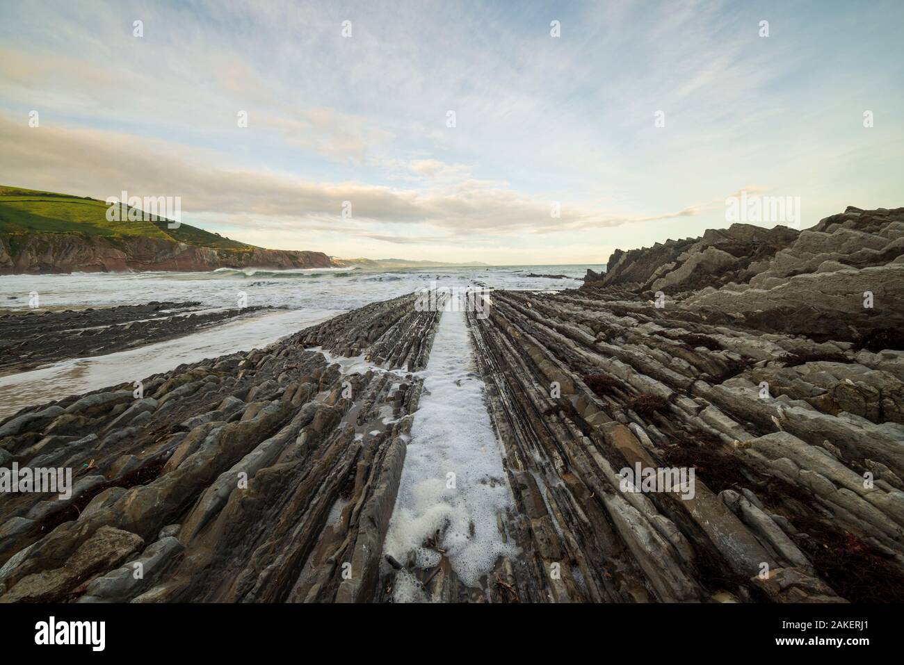 The flysch formations in Zumaia in the Basque country, Spain Stock ...