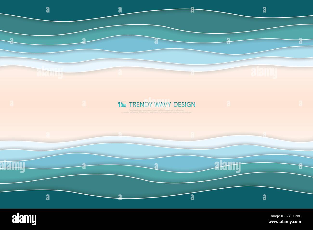 Abstract deep blue and green wavy sea background with sand space ...