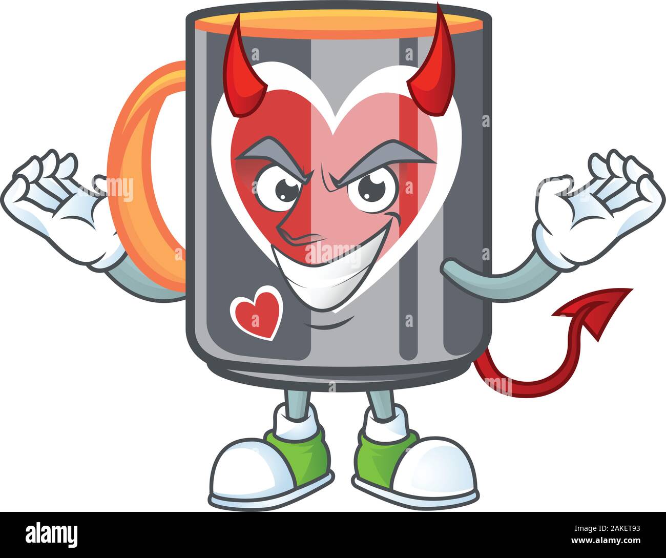 Devil mug love Cartoon character design style Stock Vector Image & Art ...