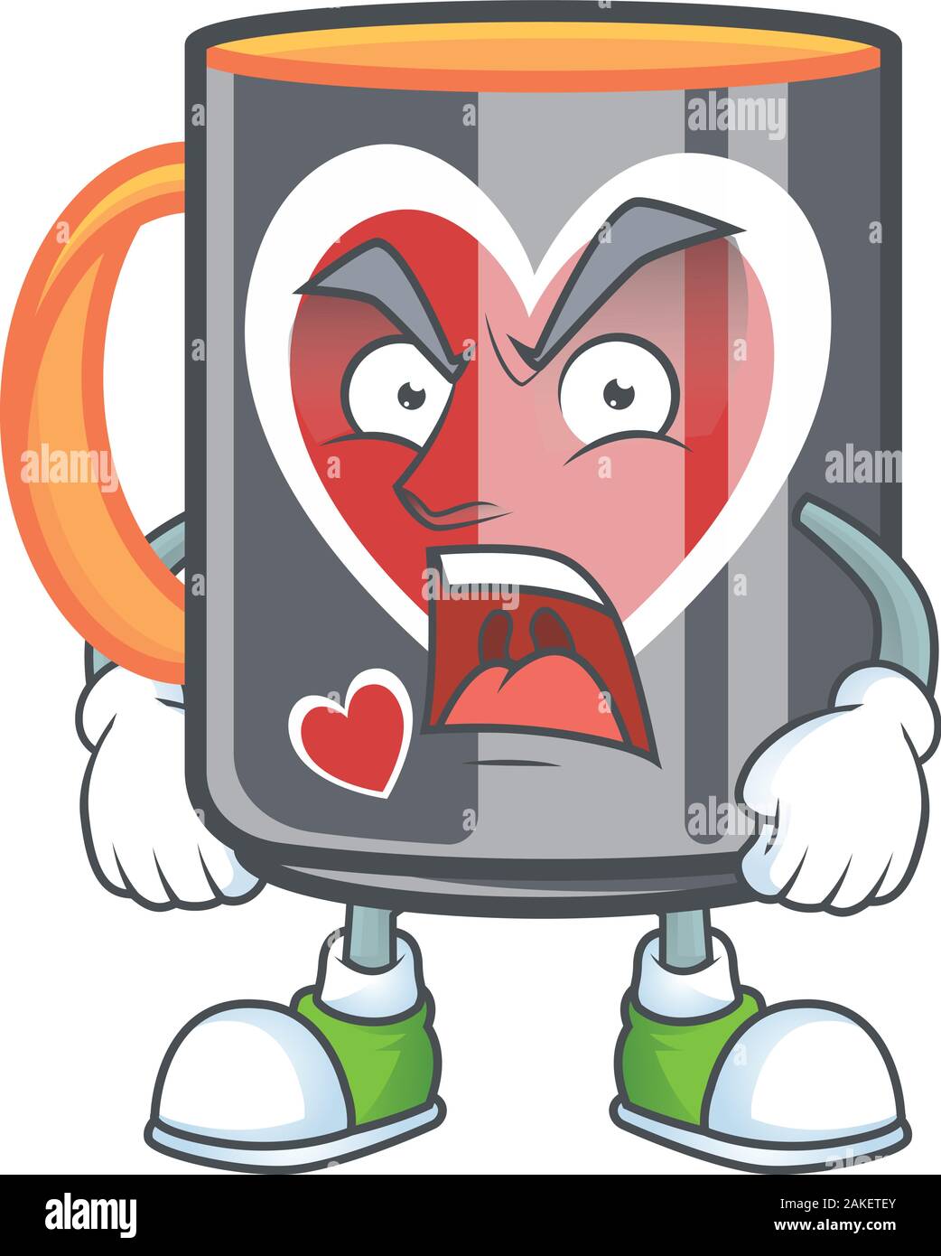Mug love cartoon character design having angry face Stock Vector Image ...