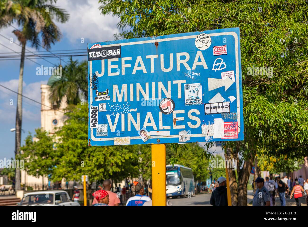A road sign in Vinales, Cuba Stock Photo - Alamy