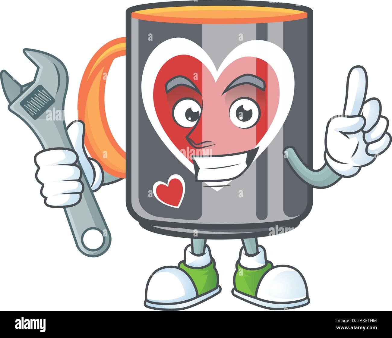 Smart Mechanic mug love cartoon character design Stock Vector Image ...