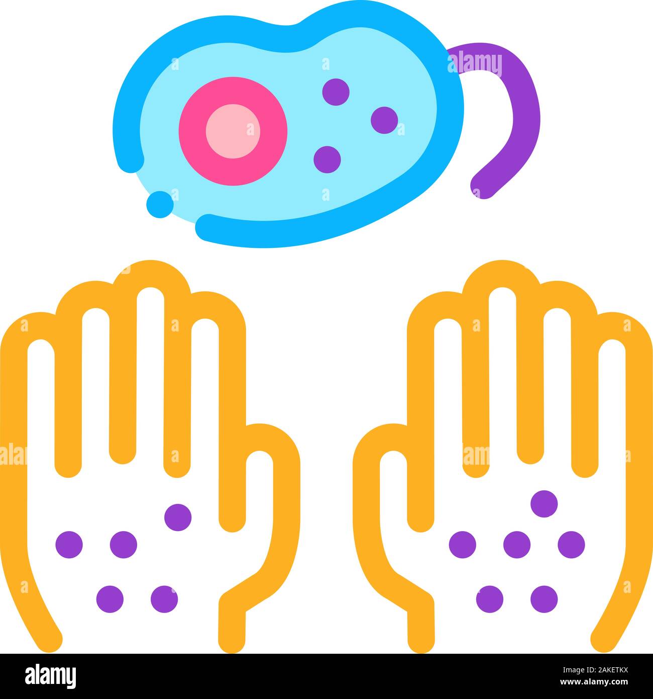 Dirty Hands And Bacteria Icon Outline Illustration Stock Vector Image ...