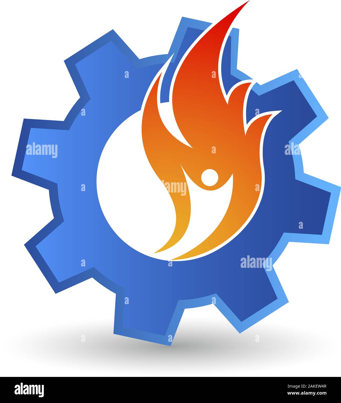 human flame gear logo Stock Photo - Alamy