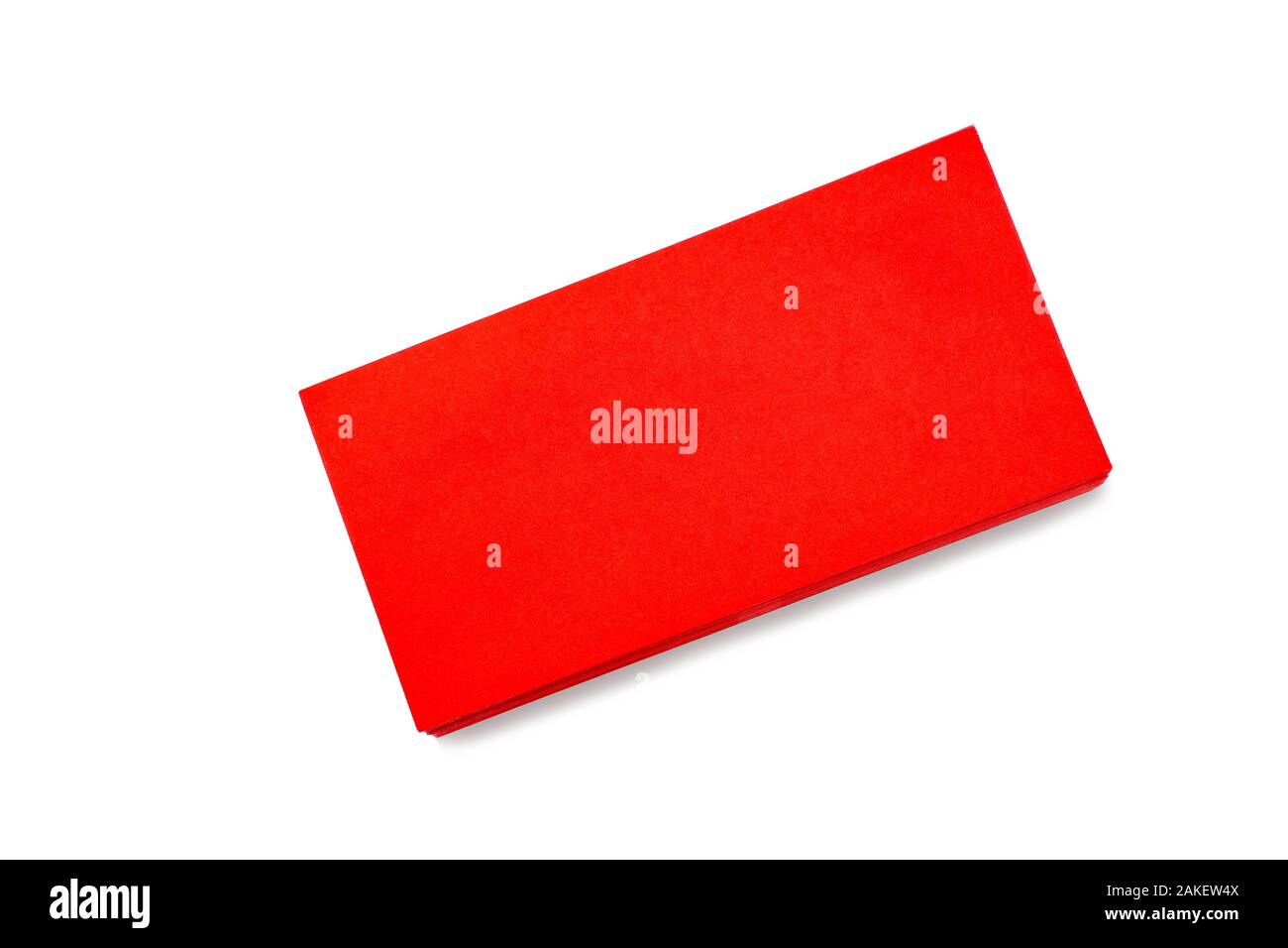 Stacked red empty envelopes on white background, The concept Ang Pao or ...
