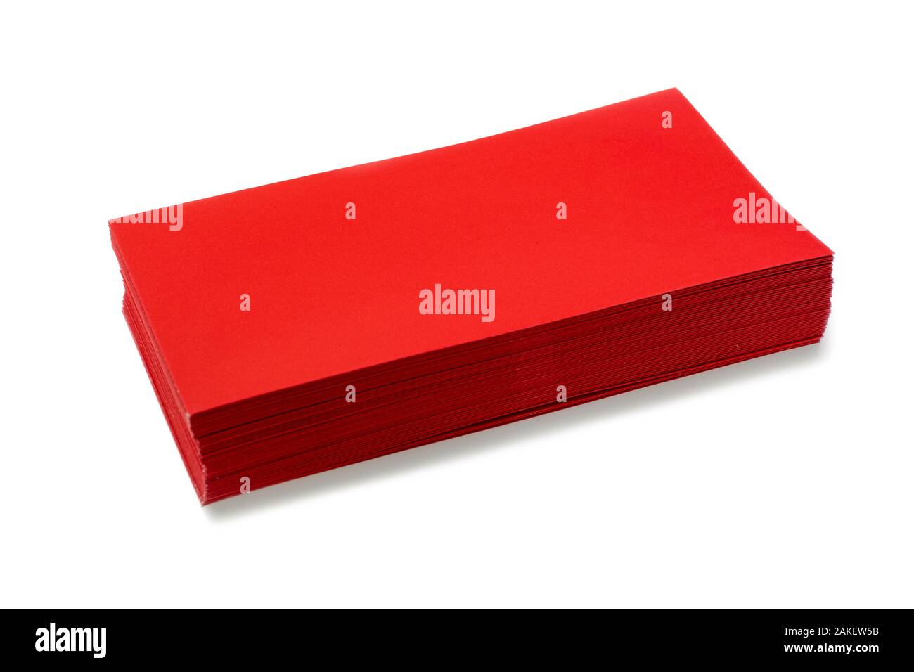 Stacked red empty envelopes on white background, The concept Ang Pao or ...