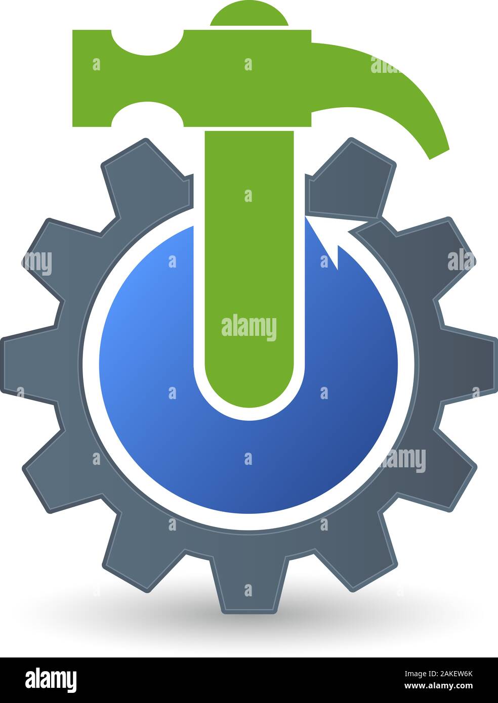 Illustration art gear hammer hi-res stock photography and images - Alamy